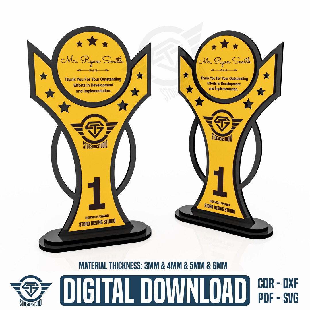 Award Trophy Laser Cut Files, Laser Cutting Files - Etsy