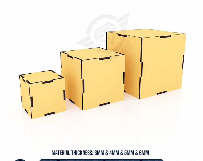 Large Printable Cube Box Template All Occasion Favor Box PDF PNG and ...