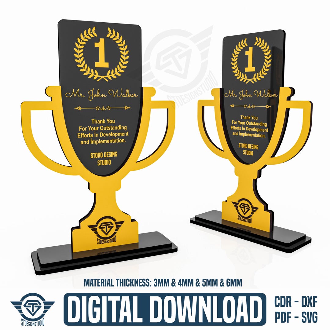 Award Trophy Laser Cut Files, Laser Cutting Files - Etsy