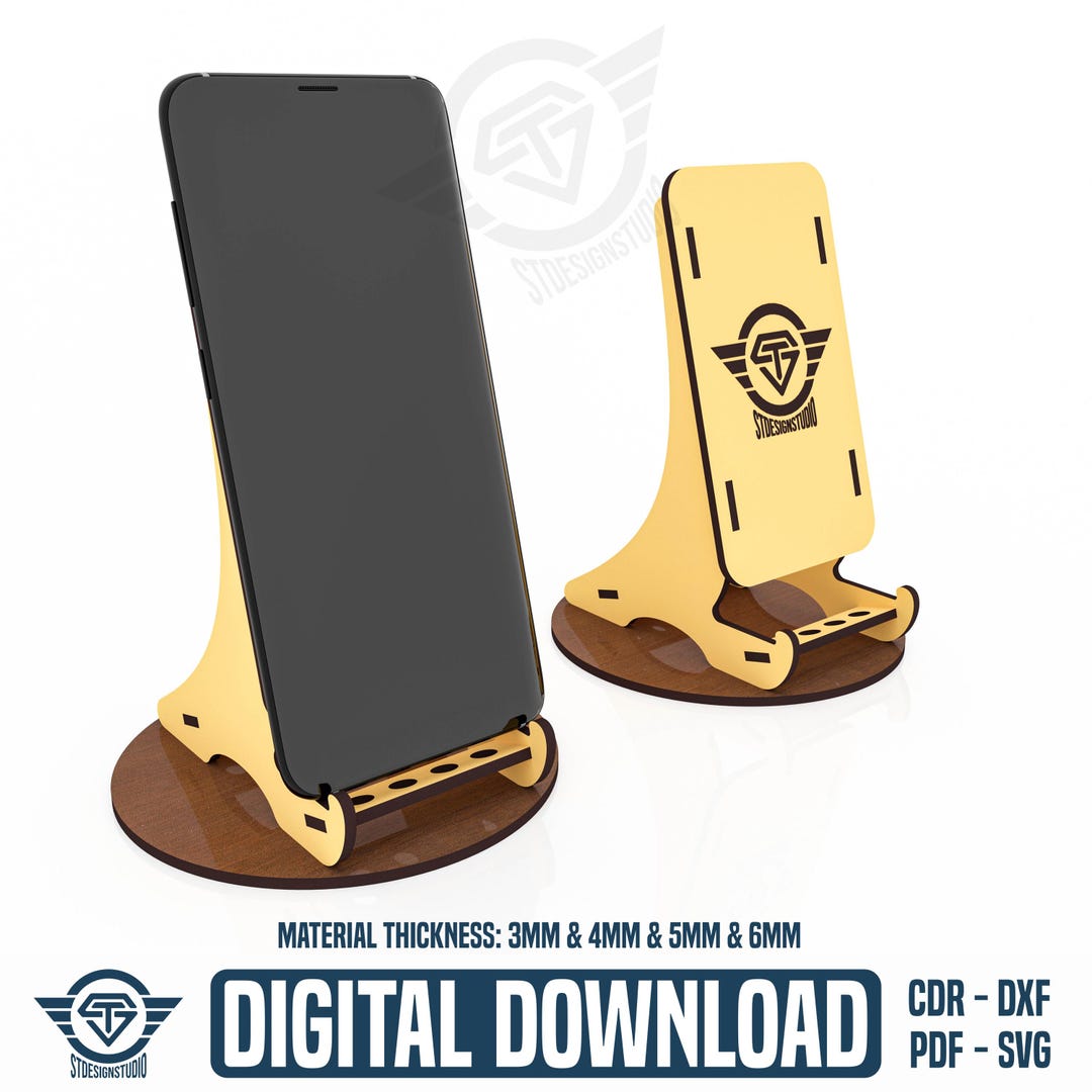Phone Stand Laser Cut Svg Files, Phone Holder Laser Cutting Files - Etsy