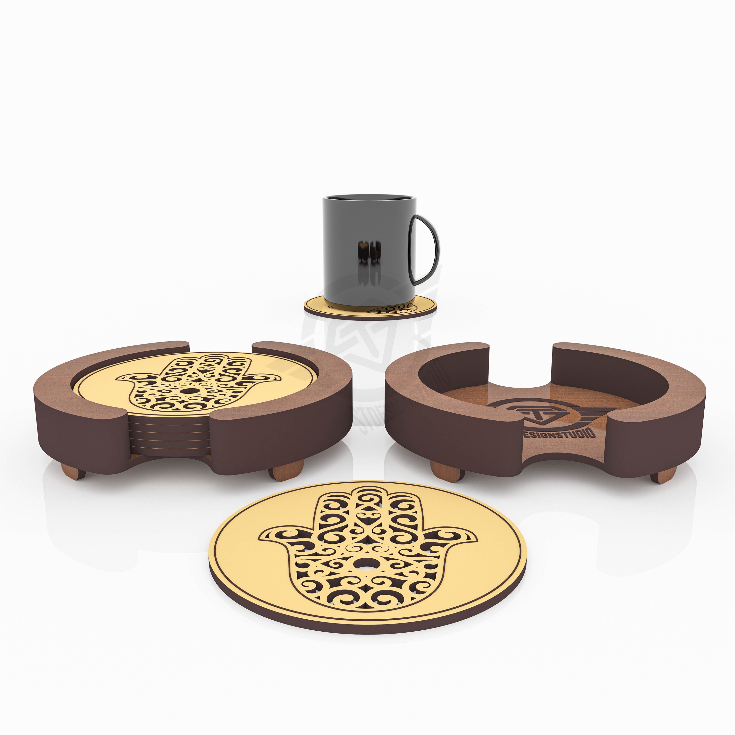 Coaster With Stand Laser Cut Files, Laser Cutting Files - Etsy