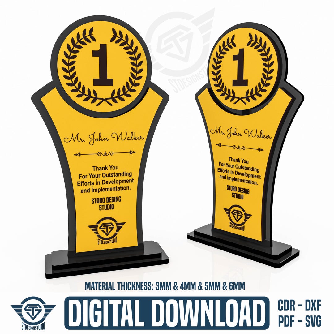 Award Trophy Laser Cut Files, Laser Cutting Files - Etsy
