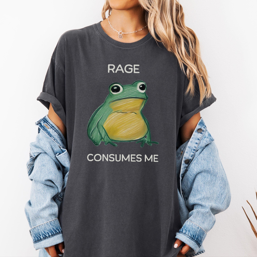Funny Frog Meme T-shirt: Rage Consumes Me, Comfort Colors Tee - Etsy