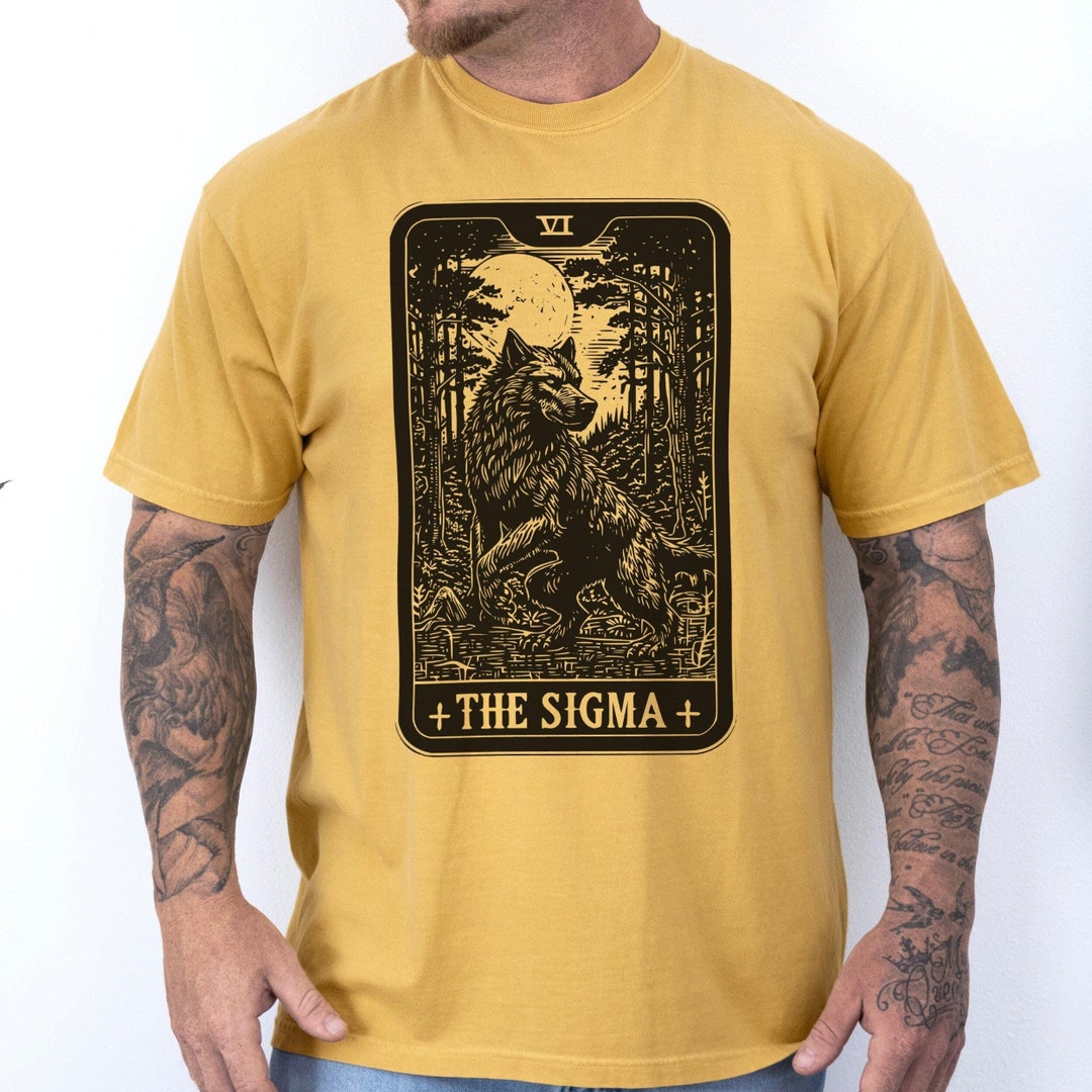 Sigma Wolf Tarot Card T-shirt: Mens Gothic Forest Graphic, Comfort ...