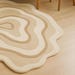 Modern Abstract Beige Rug – Wavy Organic Shape Wool Area Rug | Neutral ...