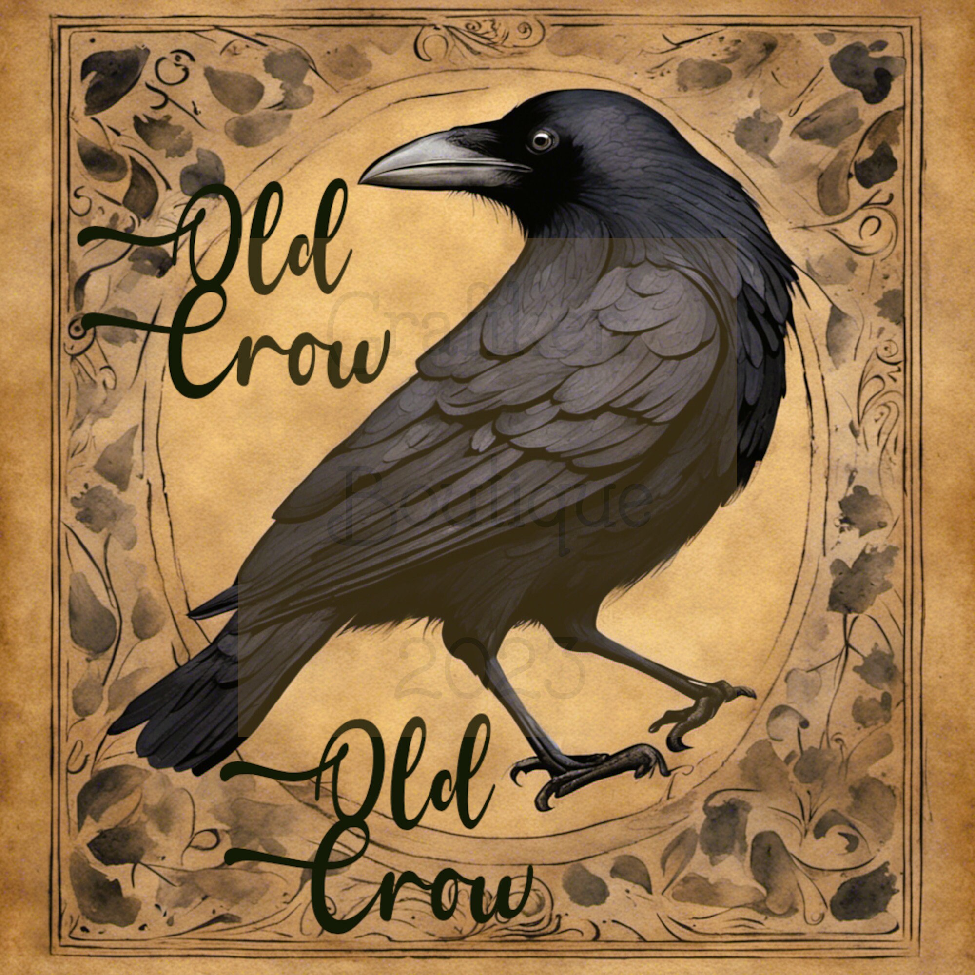 2 Primitive Vintage Old Crow Label Image Digital Download - Etsy