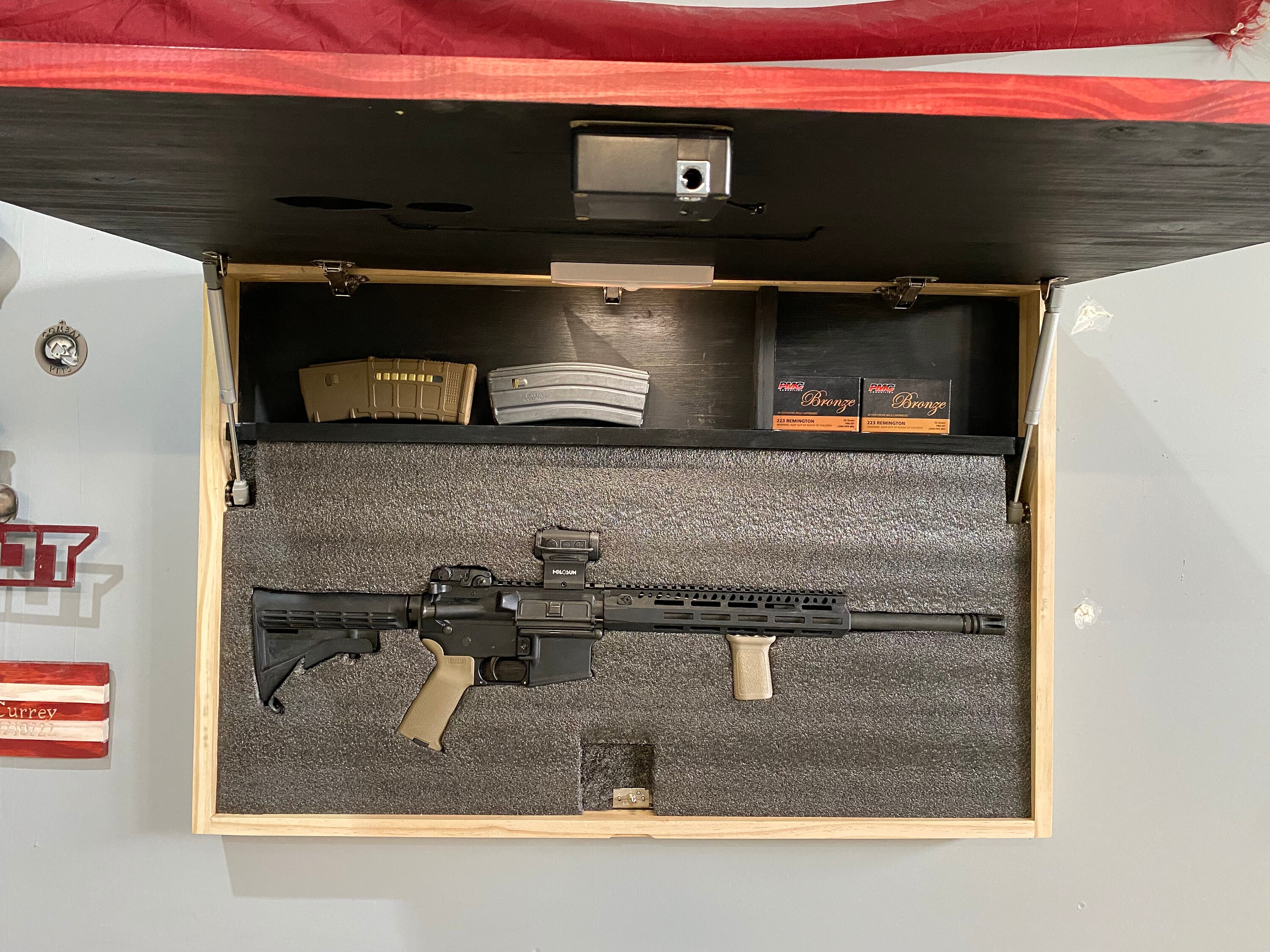 American Flag Rifle Cabinet Wall Hanging - Etsy