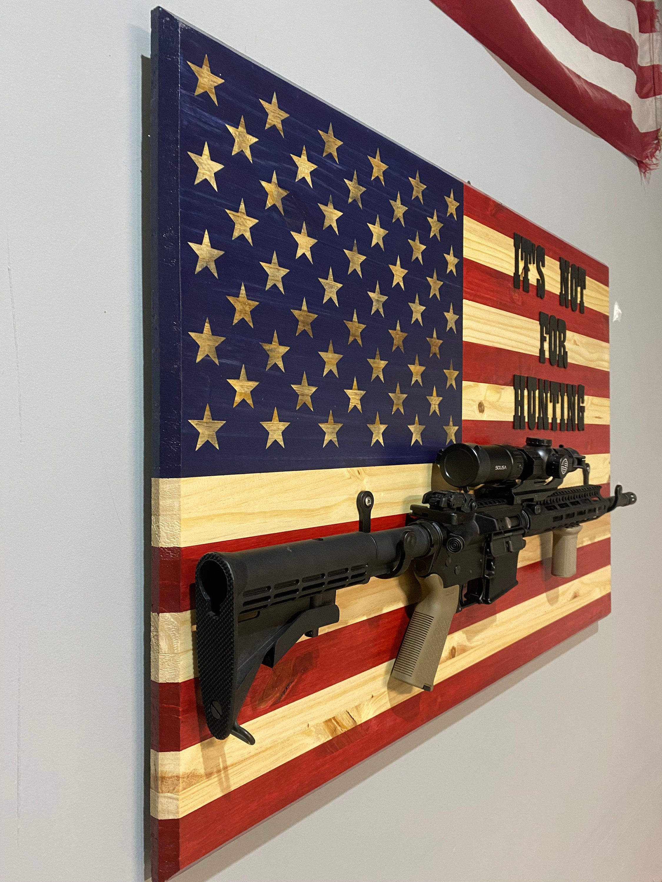 Wooden Flag Rifle Rack it's Not for Hunting - Etsy
