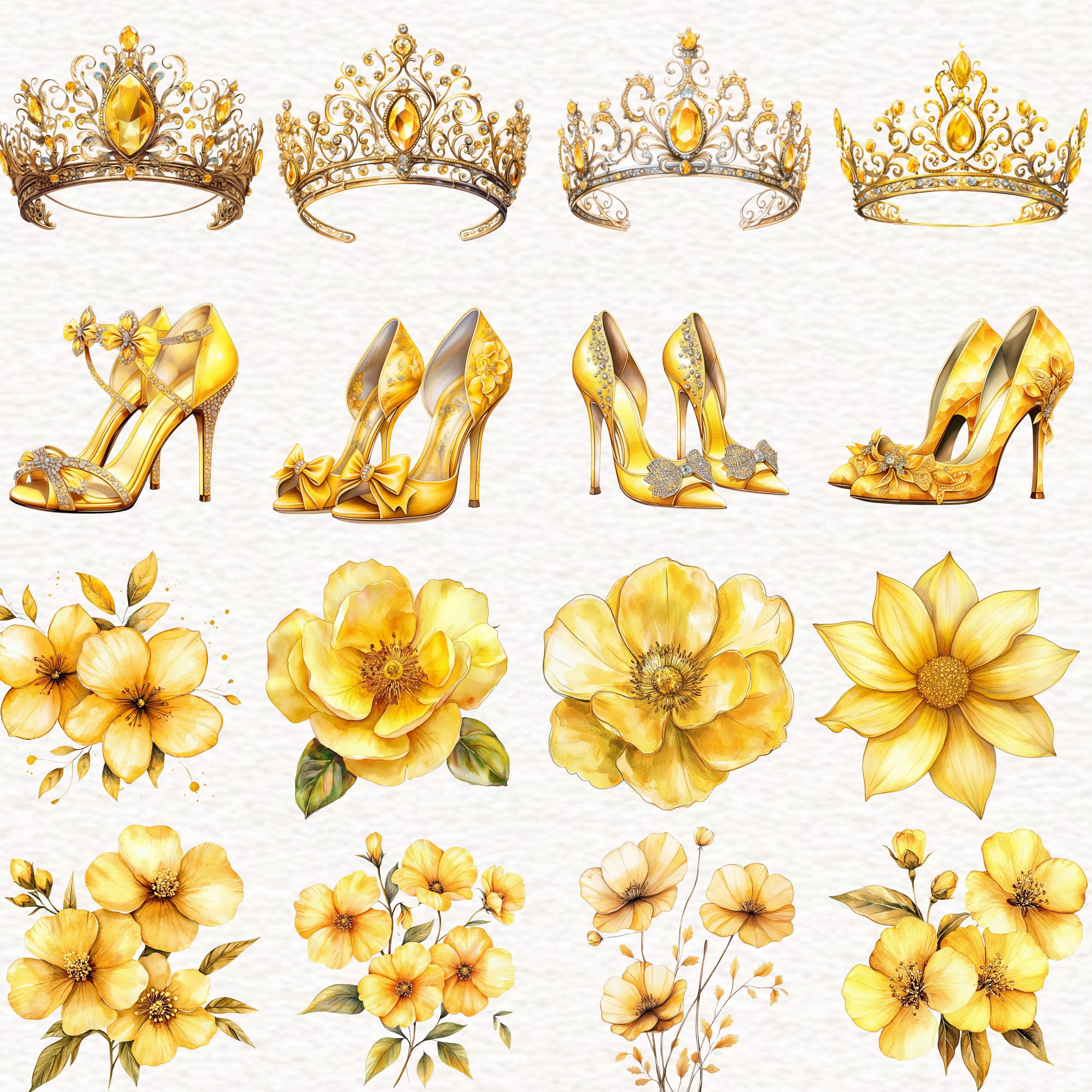 Yellow Quinceanera Clipart Yellow Ball Room Princess Clipart Yellow ...