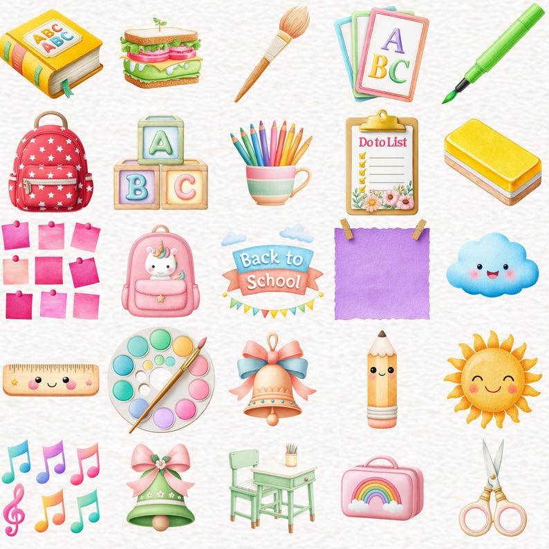 Back to School Clipart Watercolor Children Student PNG Baby Image ...