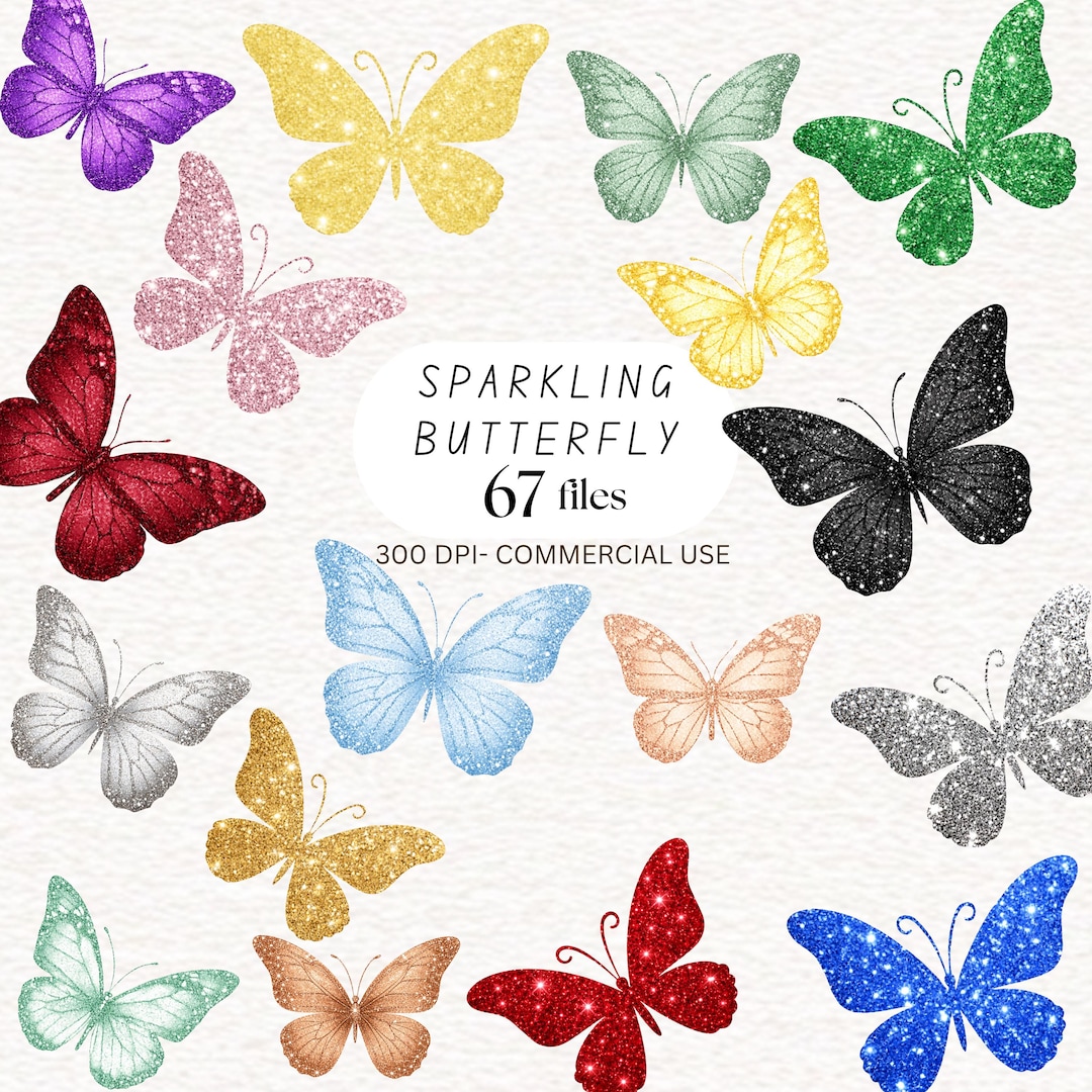 Sparkling Butterfly Clipart Silver Butterfly Butterflies Chrome Clipart ...