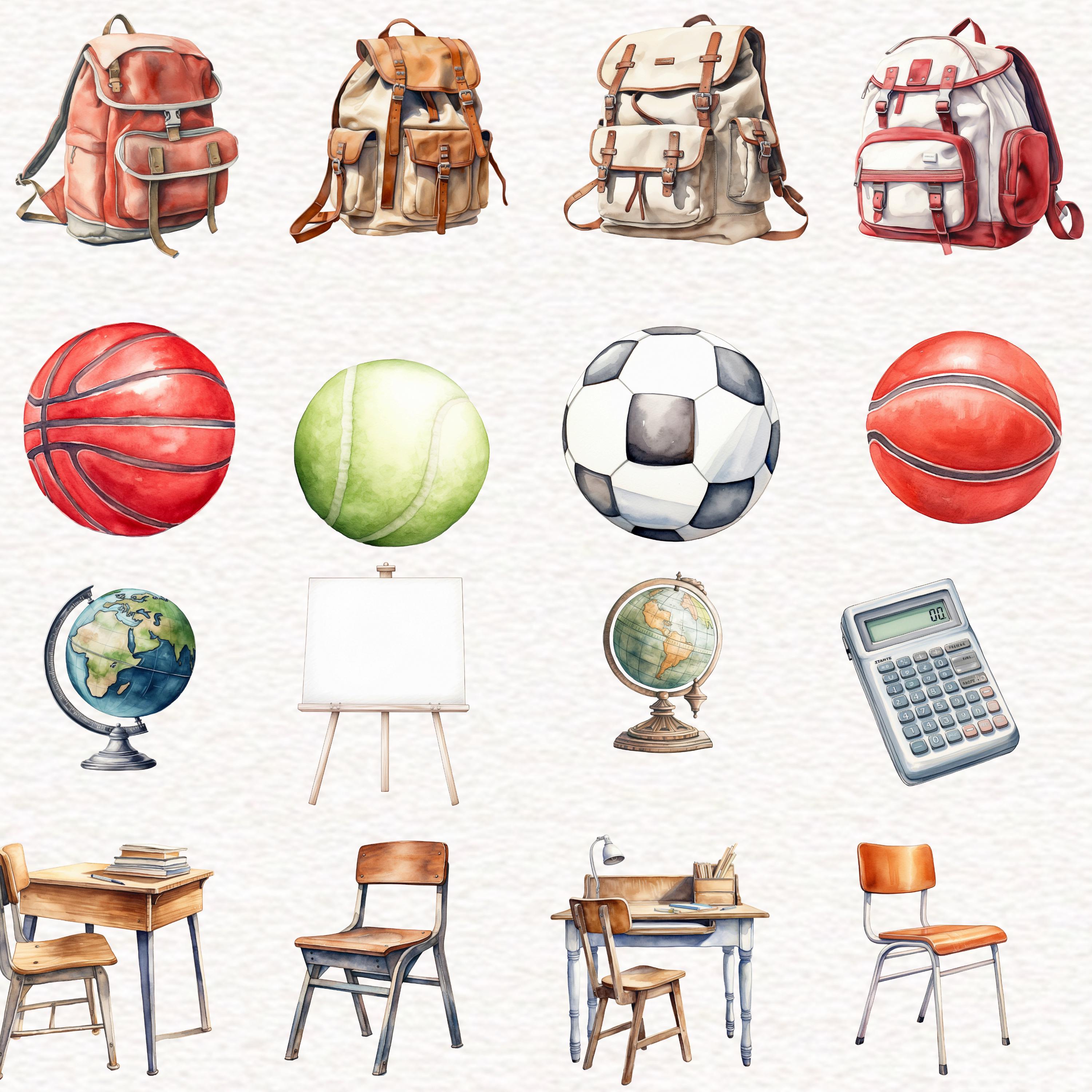130 Watercolor School Clipart Teacher Clipart Education Graphics Cute ...