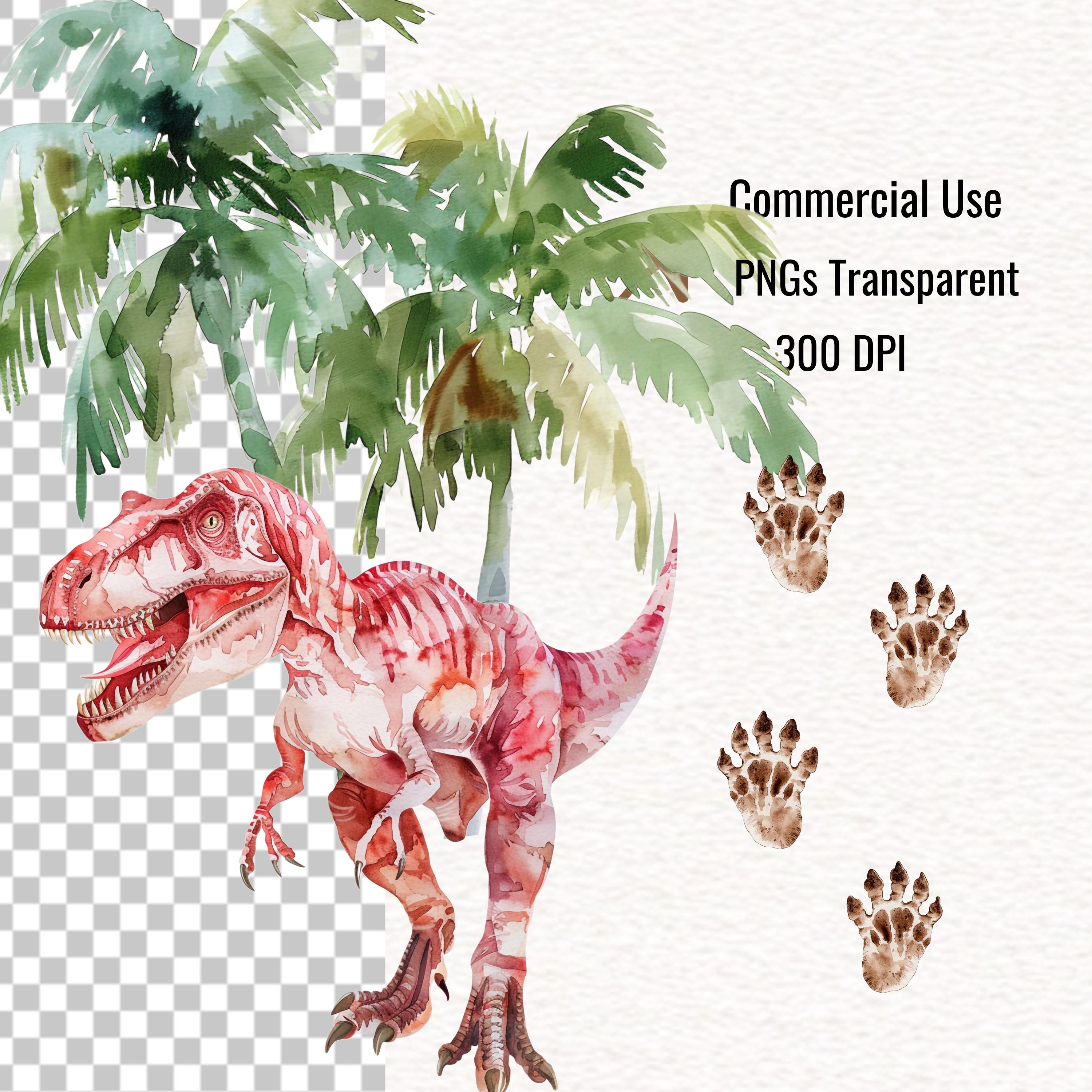 50 Watercolor Dinosaur Clipart, T-rex Clipart, Dinosaur Nursery Clipart ...