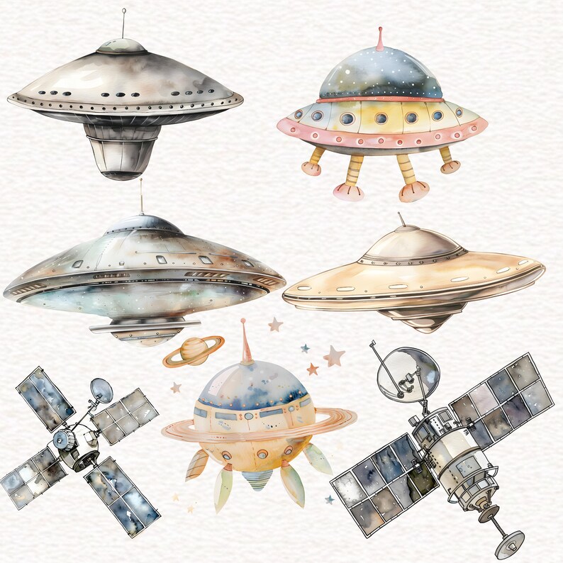 180 Space Watercolor Clipart, Astronauts Clipart, Planets Clipart ...