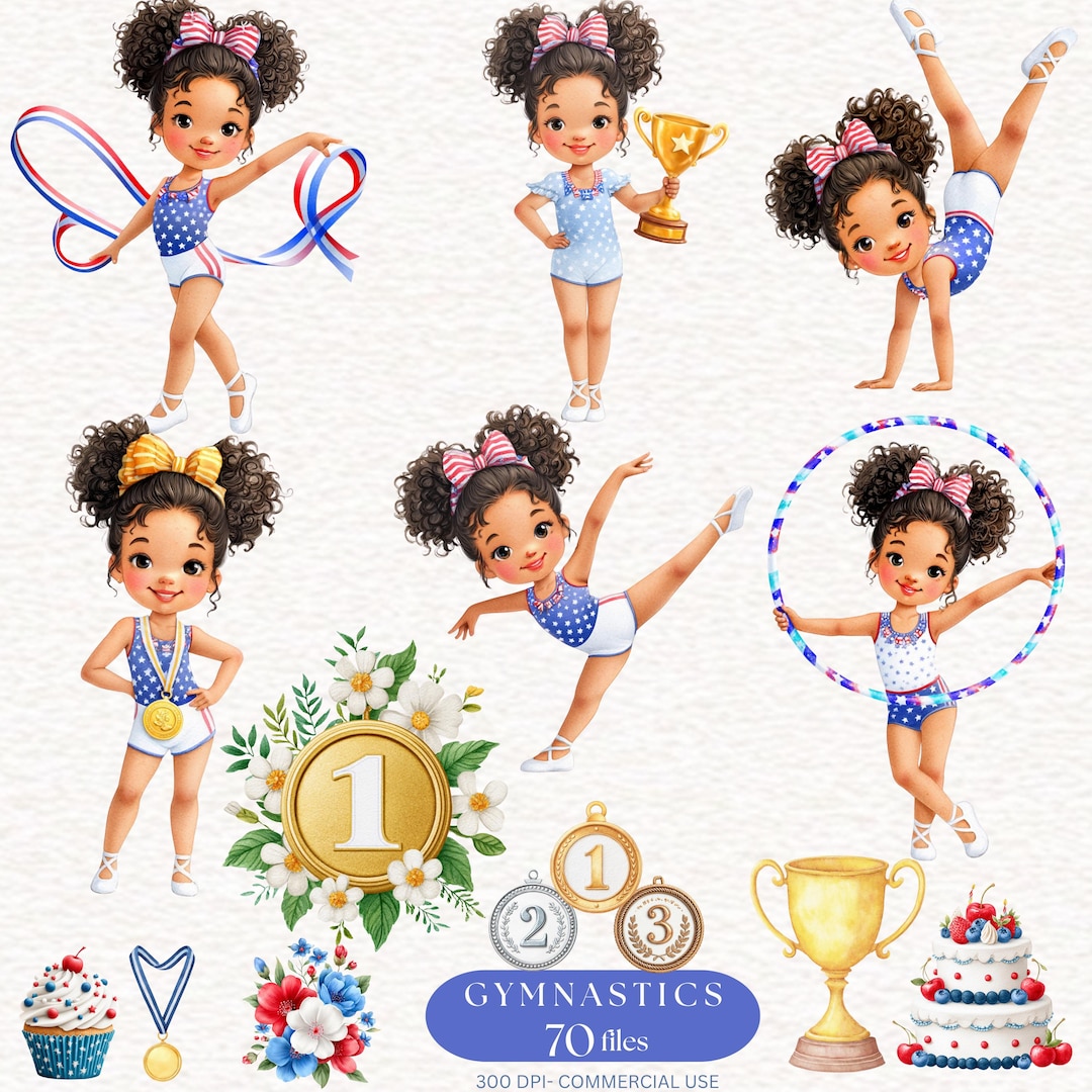 Gymnastics Girl Clipart, Sport Girl PNG, Watercolor Baby Girl Image ...