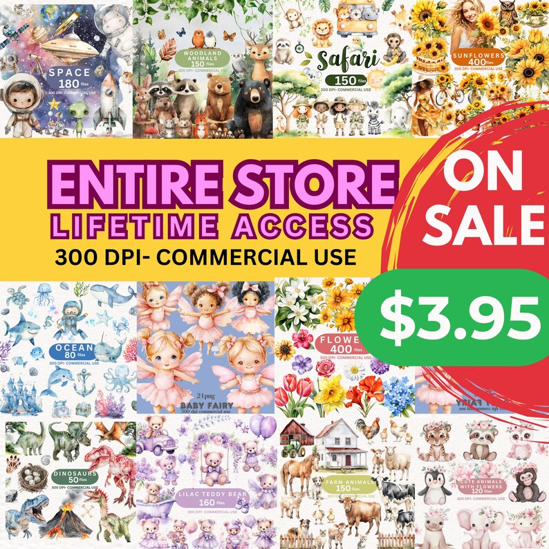 Lifetime Shop Access, Whole Shop Clipart Bundle, Entire Store Bundle ...