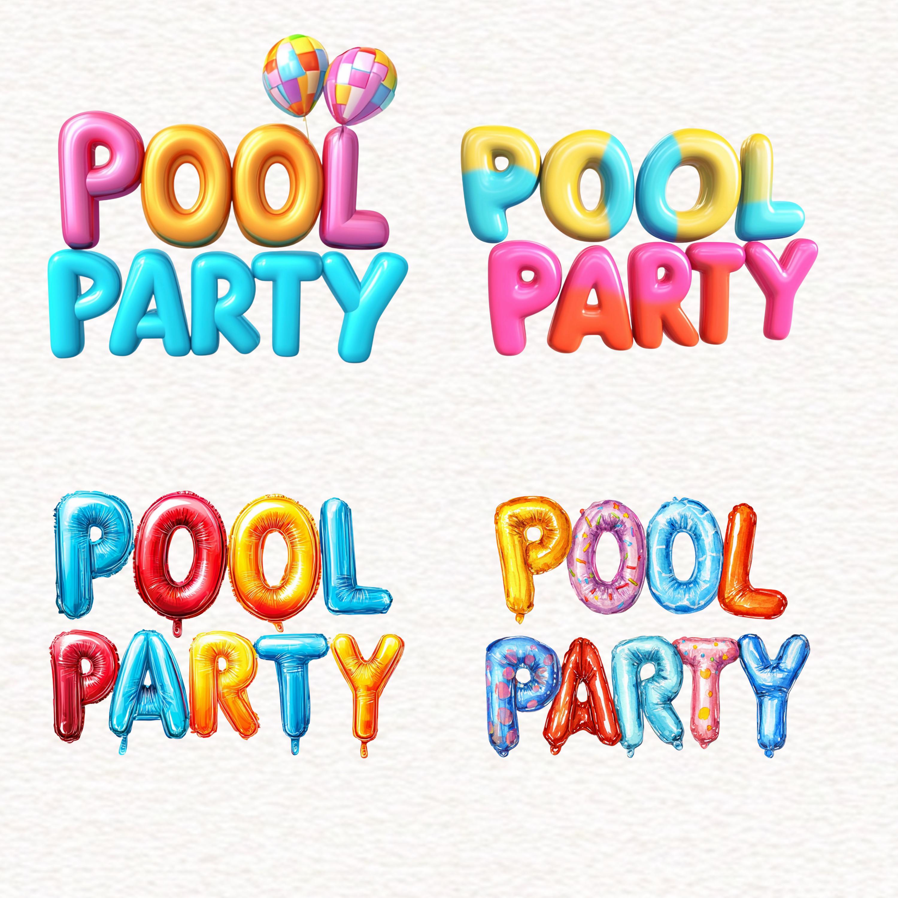 2D Pool Party Clipart Beech Summer Kids Cocktails Floaties Nursery ...