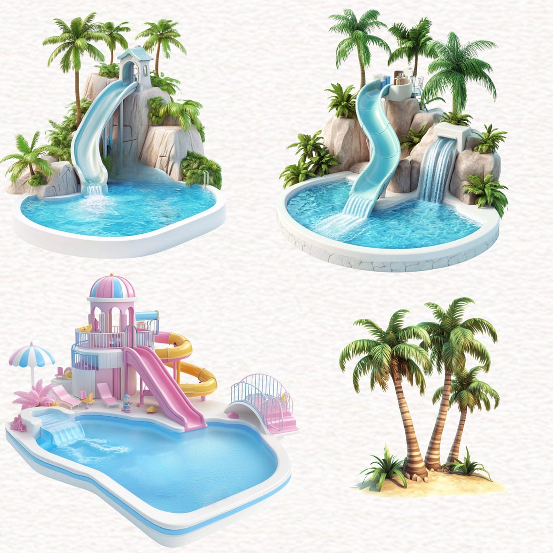 2D Pool Party Clipart Beech Summer Kids Cocktails Floaties Nursery ...