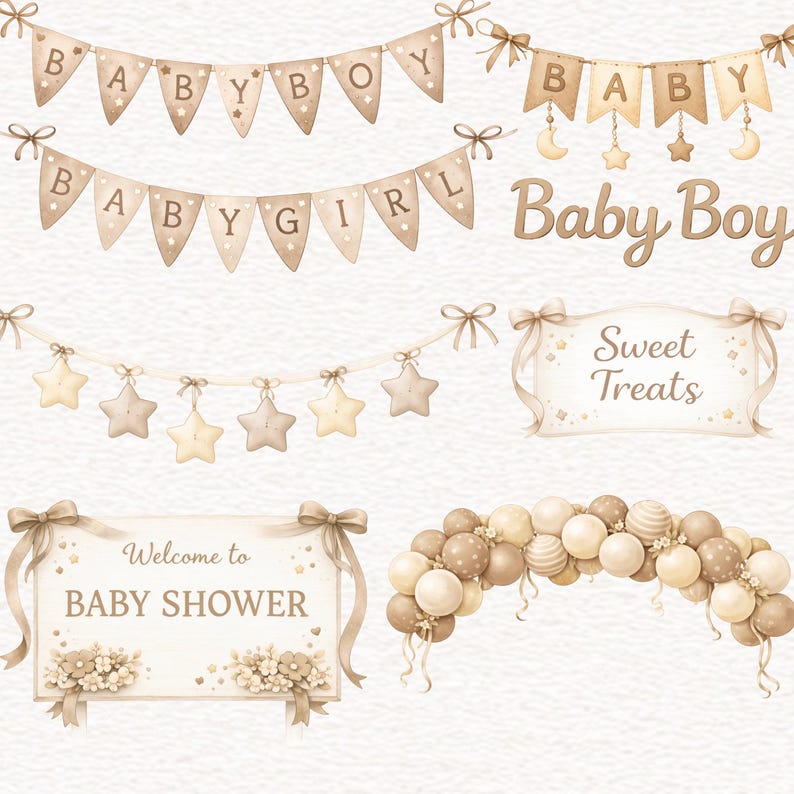 Watercolor Natural Beige Elephant Clipart Cute Animal Baby Shower Png ...