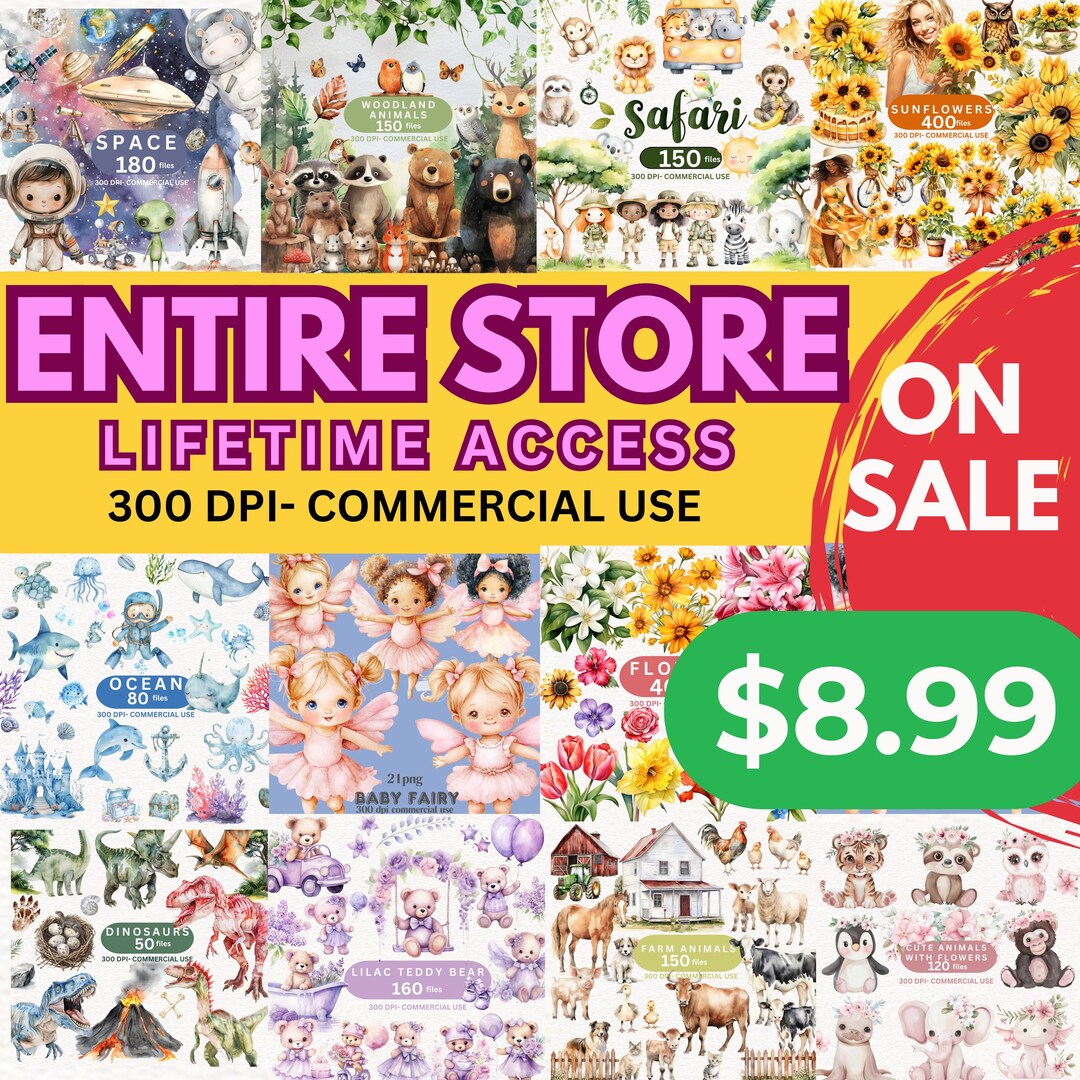 Lifetime Shop Access, Whole Shop Clipart Bundle, Entire Store Bundle ...