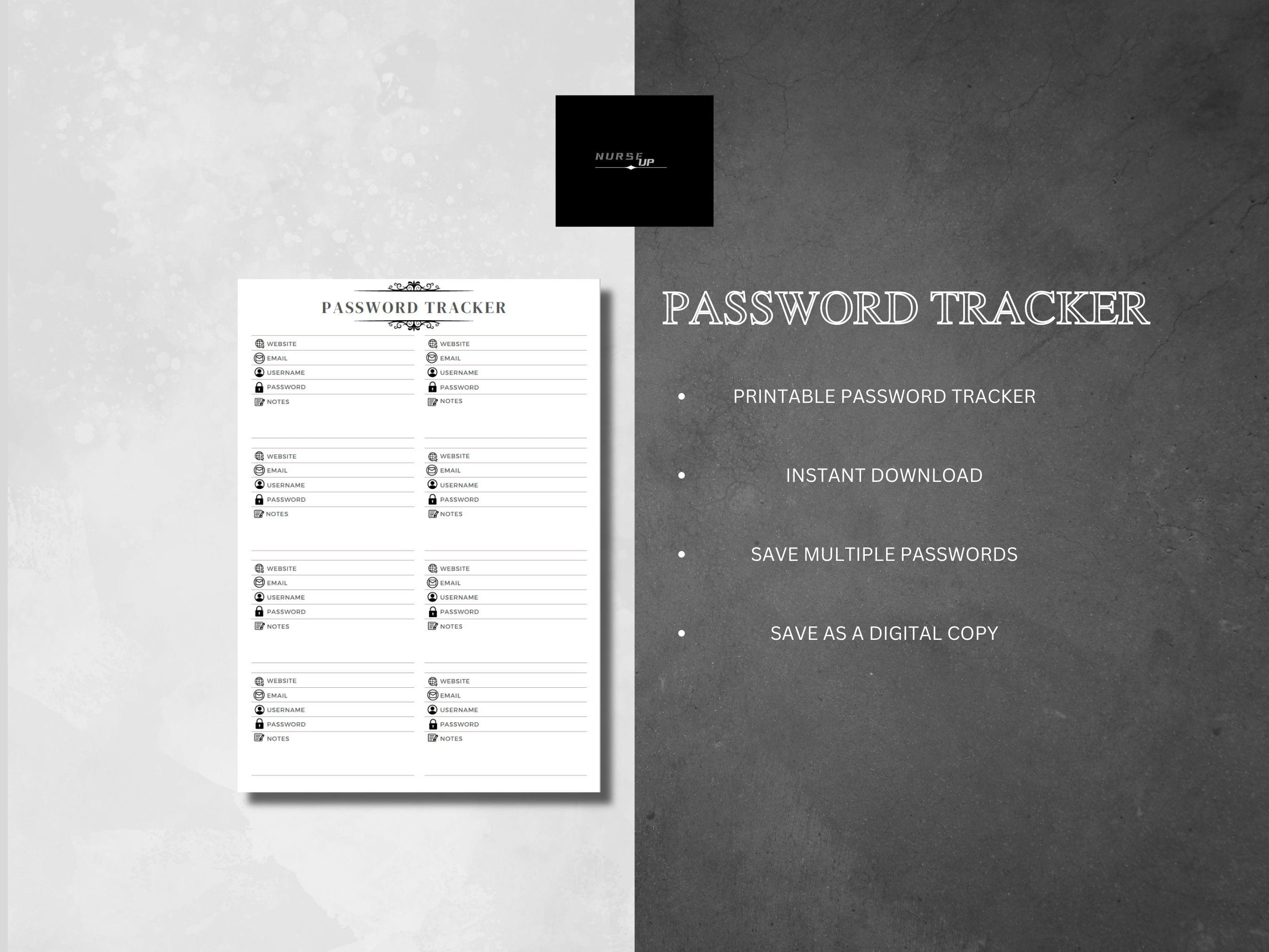 Printable Password Tracker | Password Log Book | Editable Digital ...