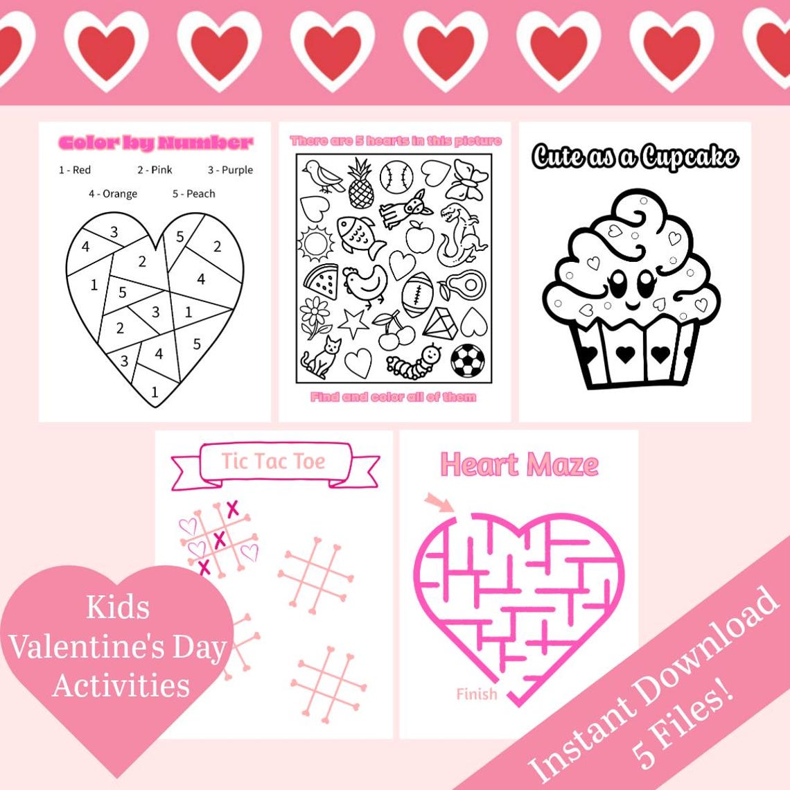 Valentine's Day Fun for Kids: Printable Activity Sheets - 5 Printables ...
