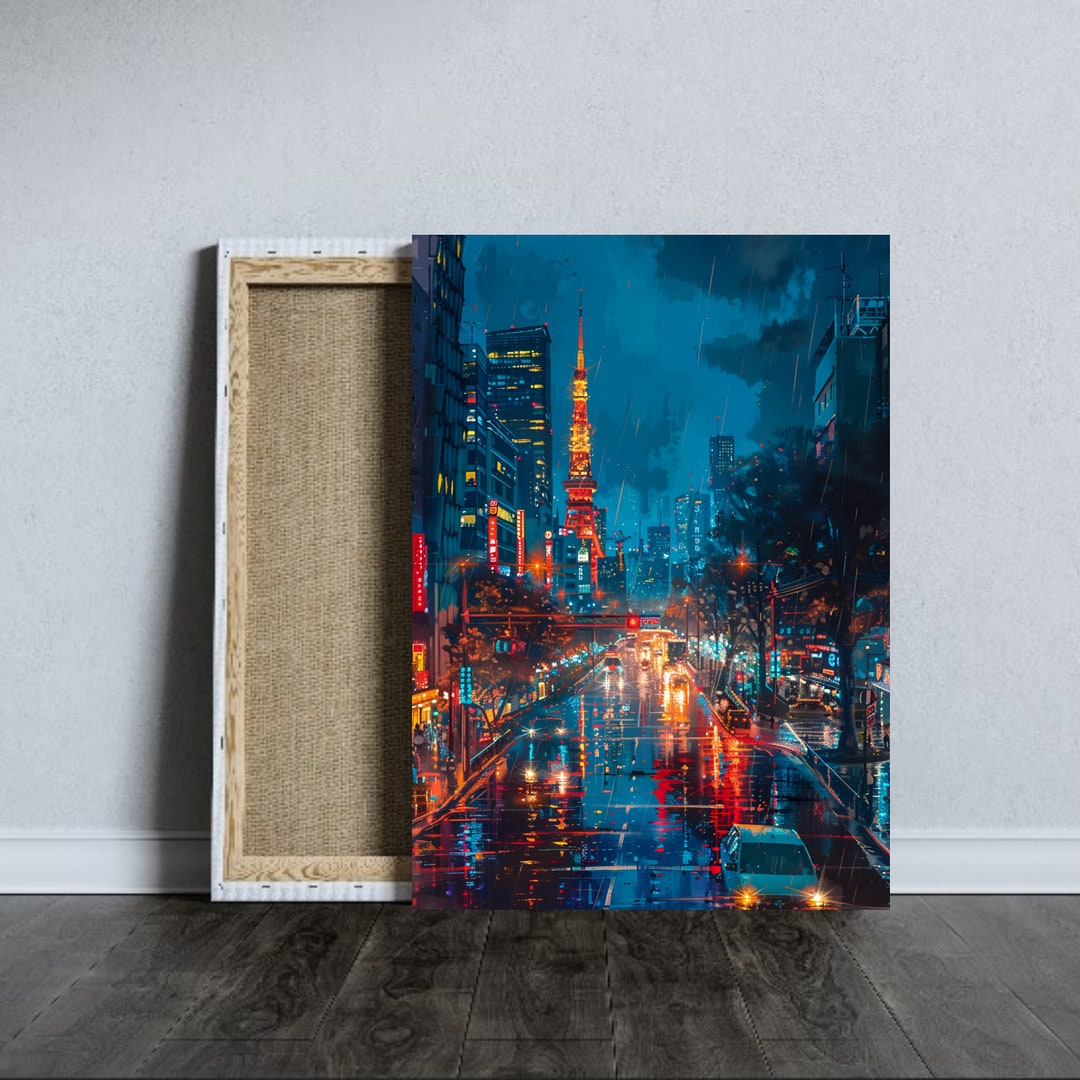 Tokyo Night Poster, Travel Poster, Japanese Wall Art, Cityscape Wall ...