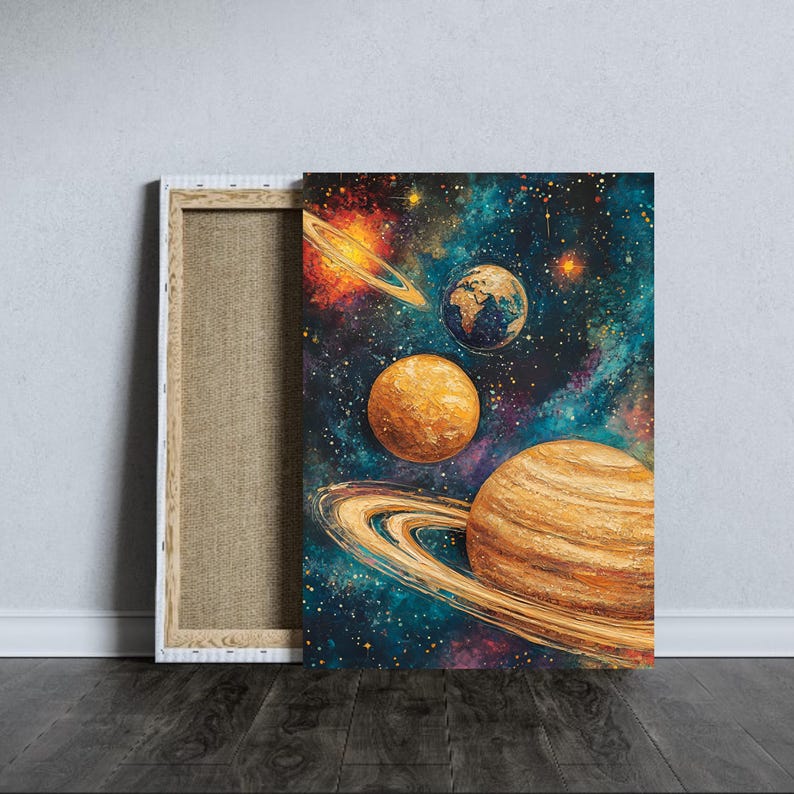 Planets Wall Art, Solar System Print, Cosmic Galaxy Decor, Space Poster ...