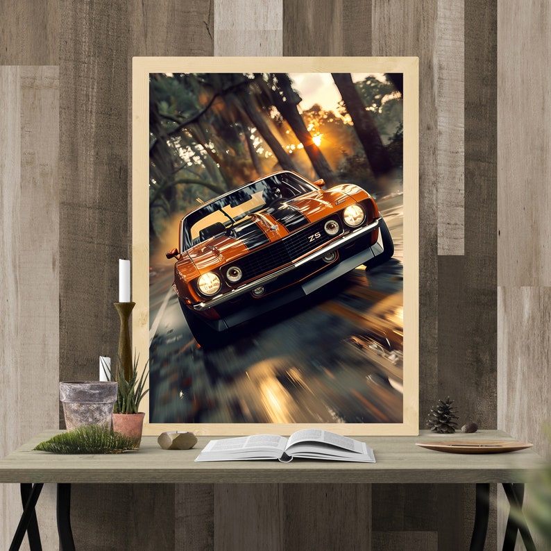 Chevrolet Camaro Z28 Poster, Car Art, Muscle Car Print, Classic Car ...