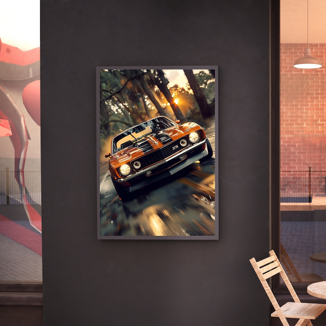 Chevrolet Camaro Z28 Poster, Car Art, Muscle Car Print, Classic Car ...