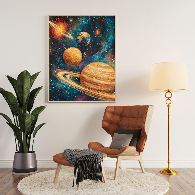 Solar System Planets Art Print: Cosmic Galaxy Decor (digital Download ...
