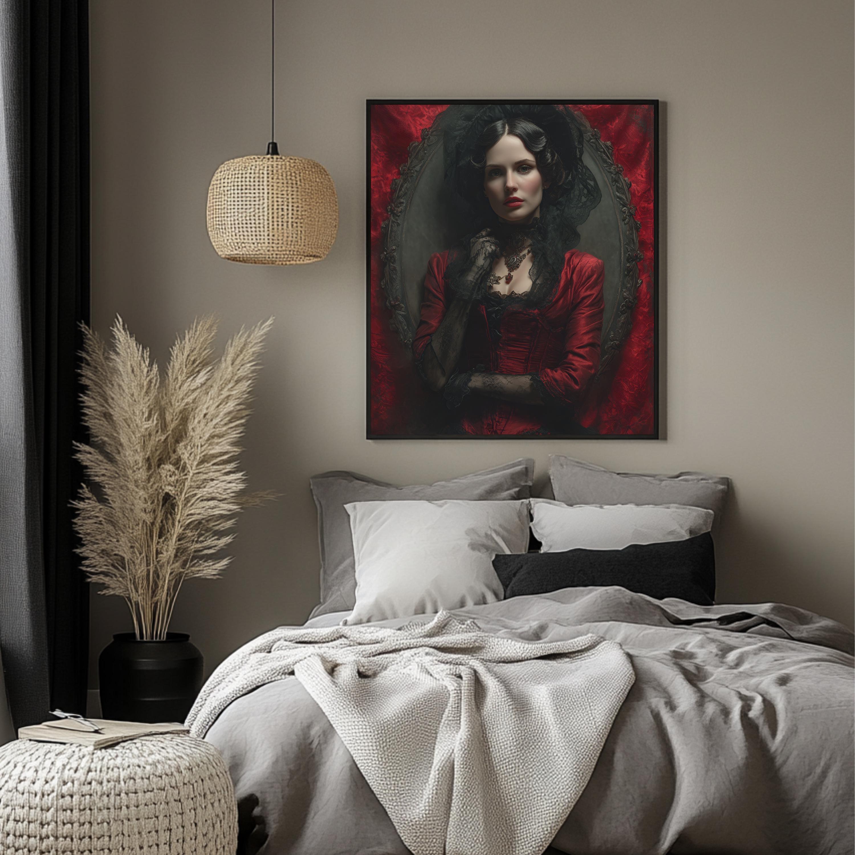 Victorian Vampire Portrait Art Print: Gothic Macabre Decor (digital ...
