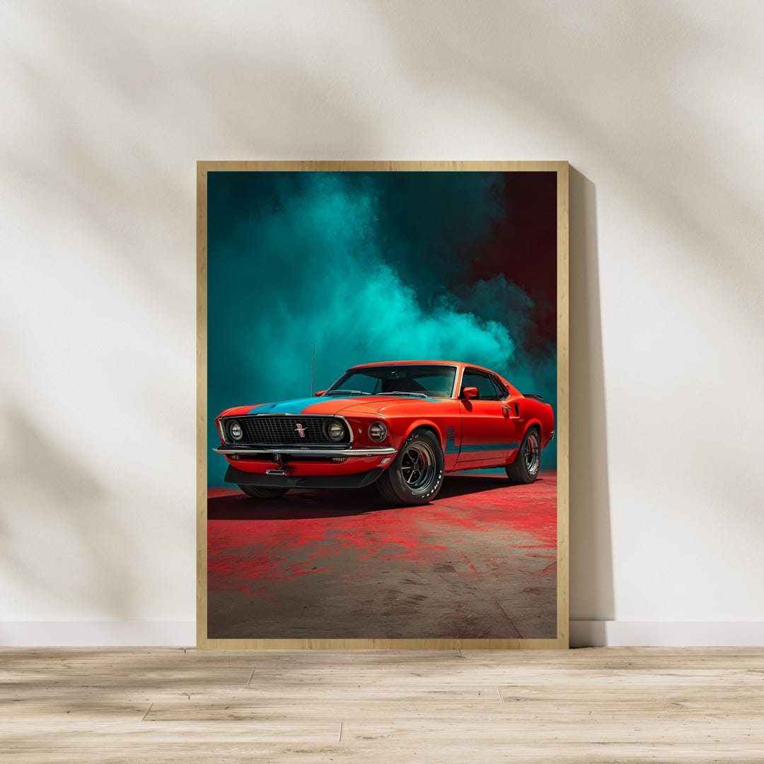 1967 Mustang Mach 1 Poster: Classic Muscle Car Wall Art (digital ...