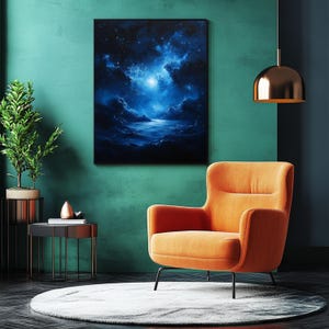 Night Sky Poster: Celestial Ocean Landscape Art (digital Download) - Etsy