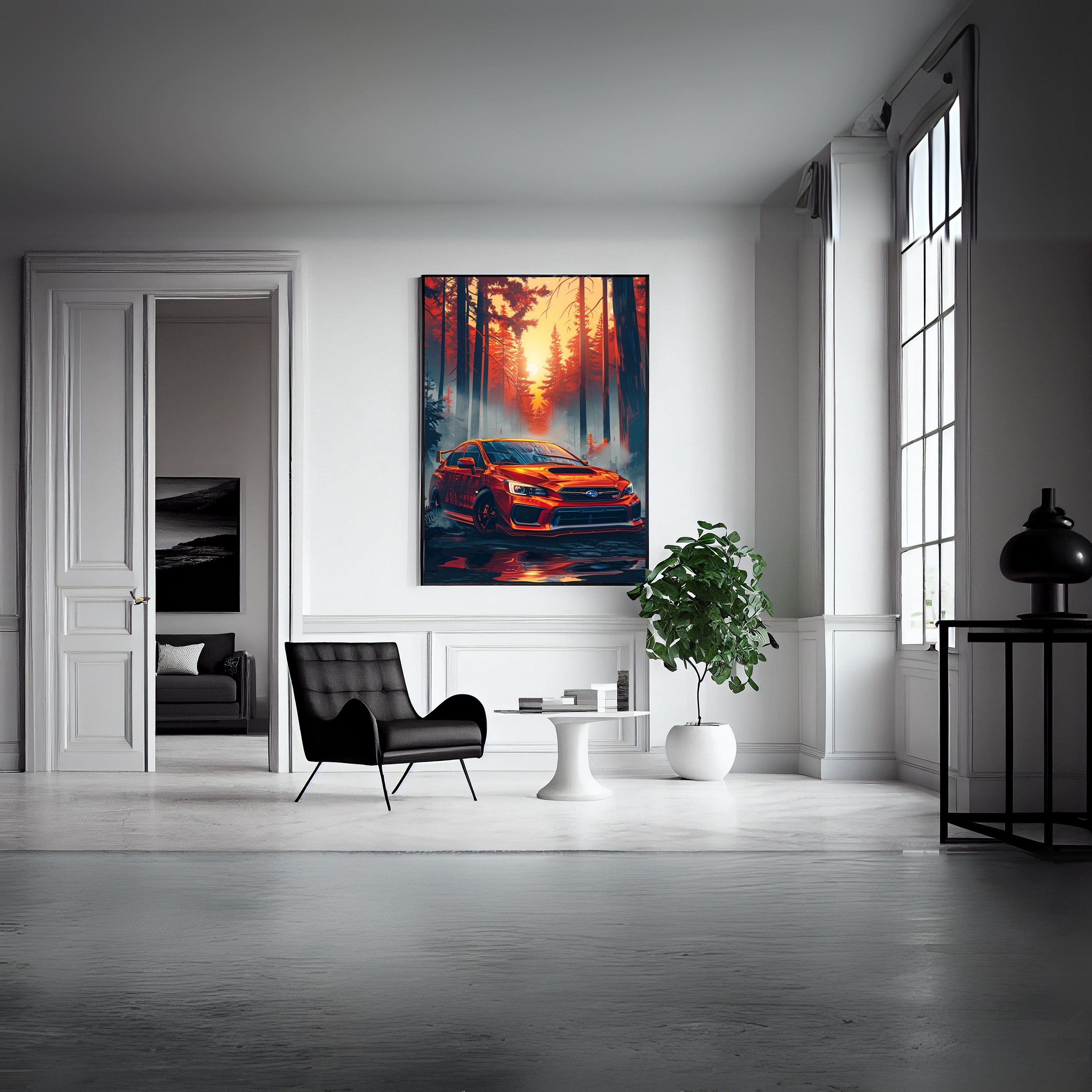 Subaru WRX Poster, Dynamic Sports Car Art, Contemporary Automotive ...