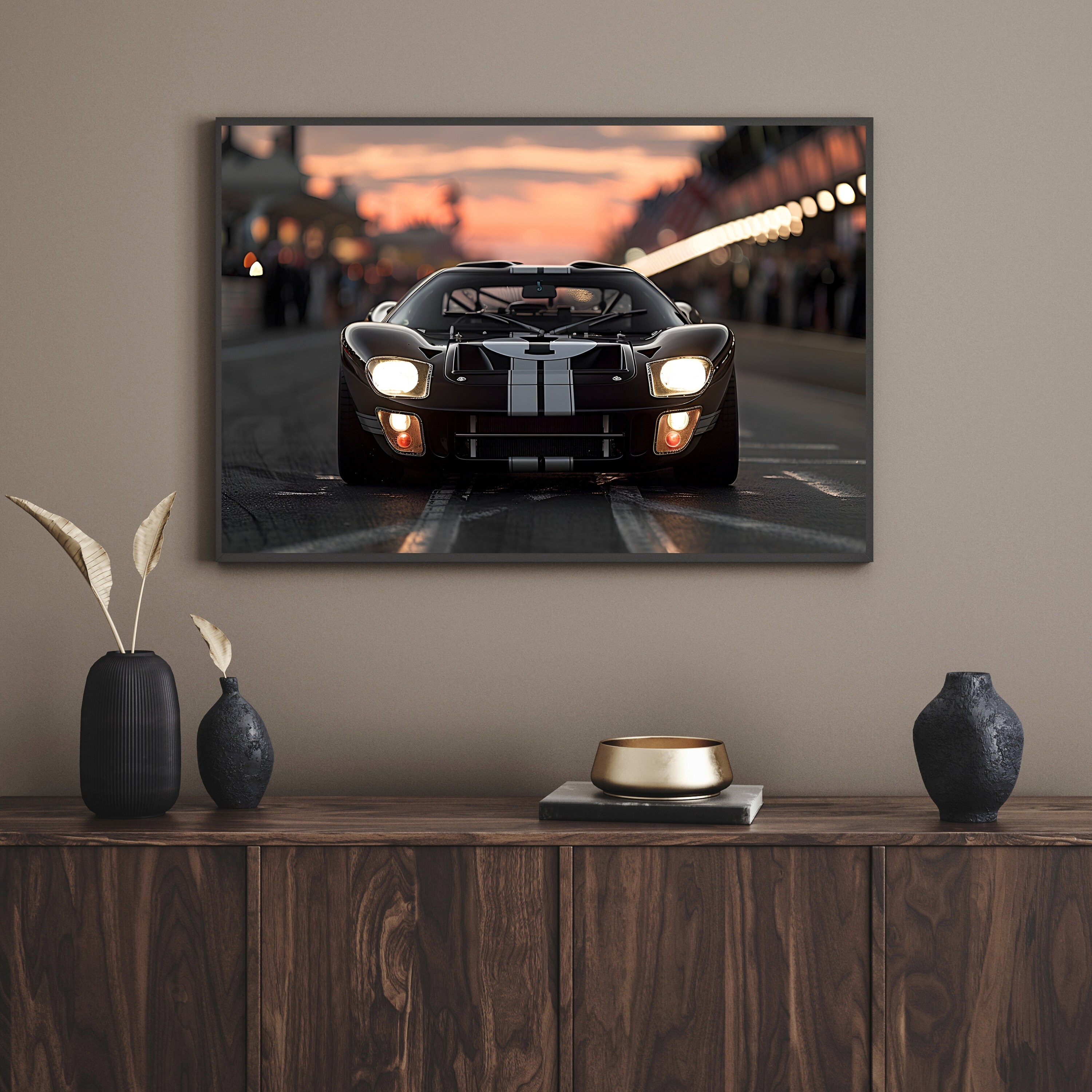 Iconic Ford GT40 Racing Poster, Classic Sports Car Wall Art, Retro ...