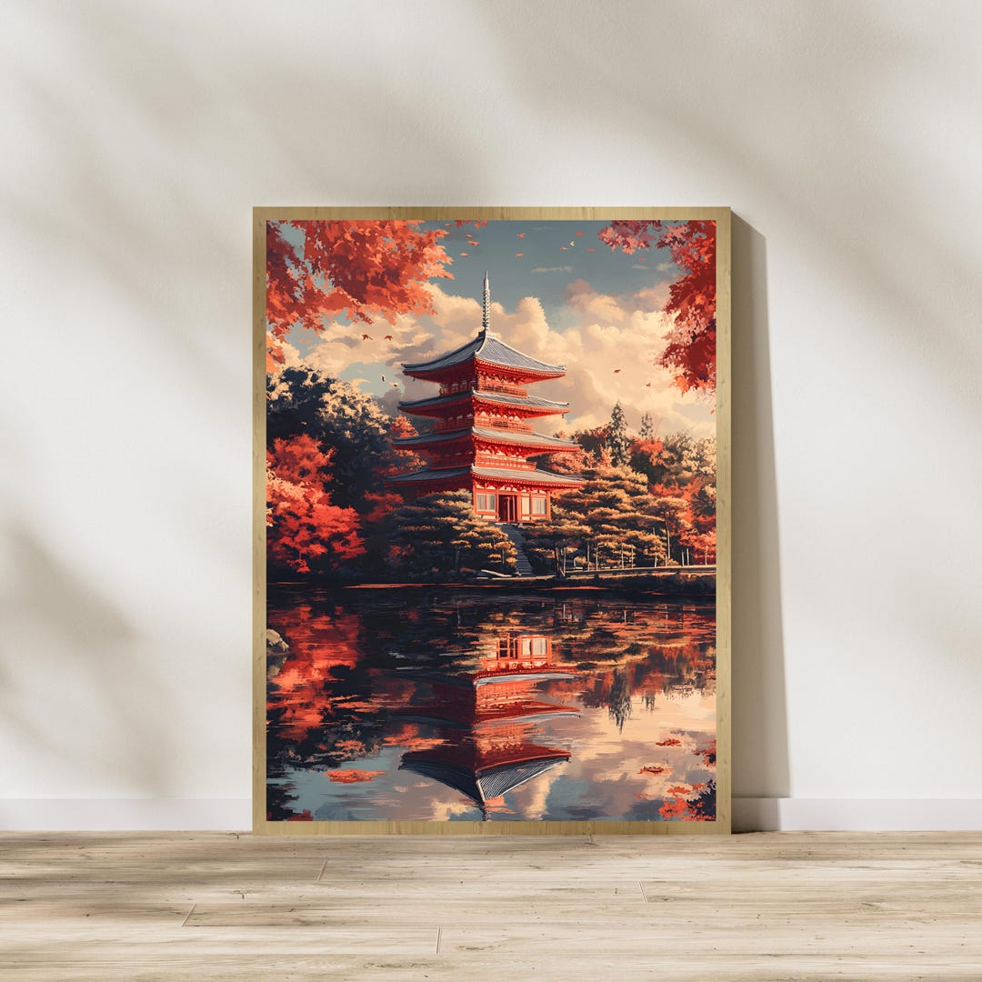 Kyoto Travel Poster, Japanese Temple Art, Japanese Wall Art, Travel ...