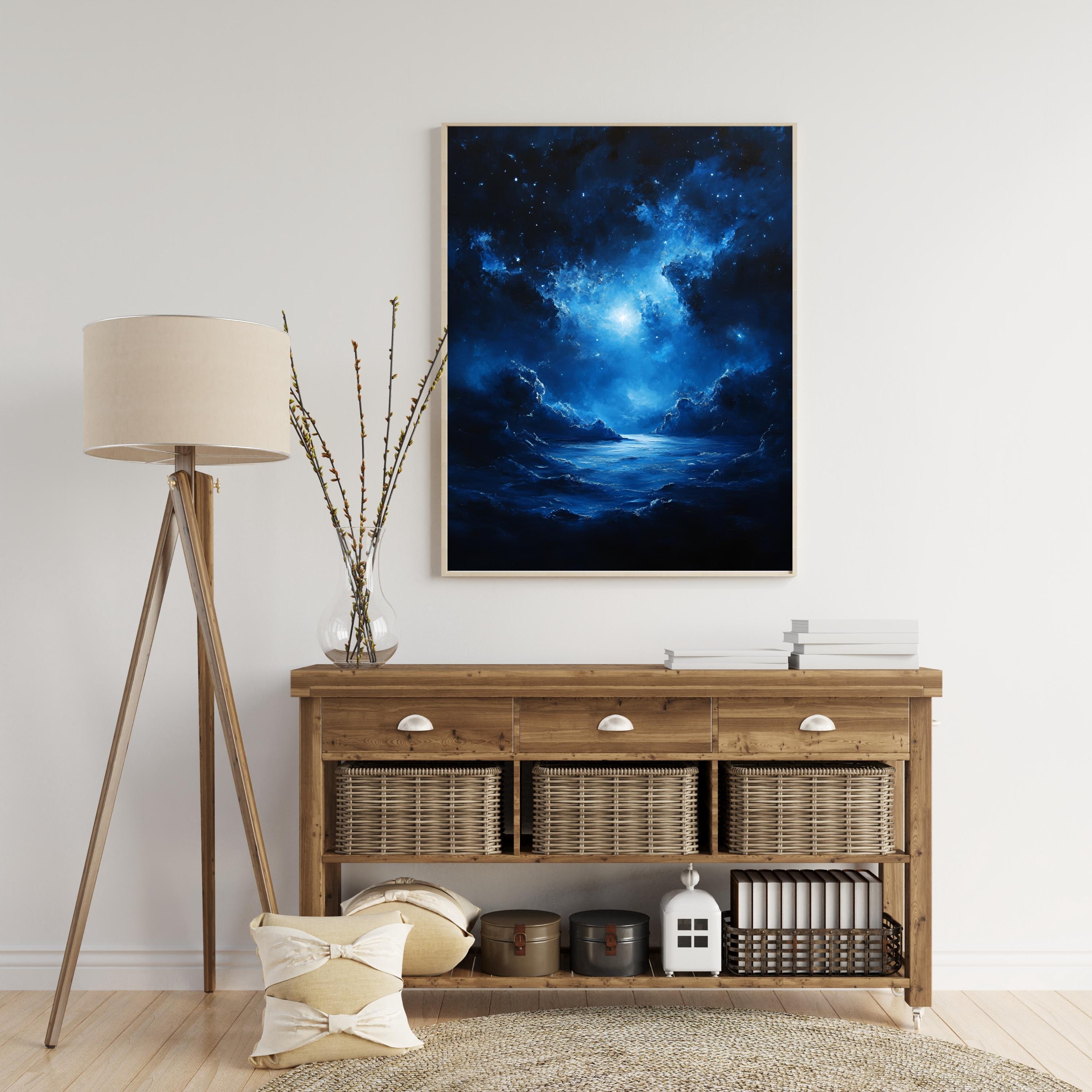 Night Sky Poster: Celestial Ocean Landscape Art (digital Download) - Etsy