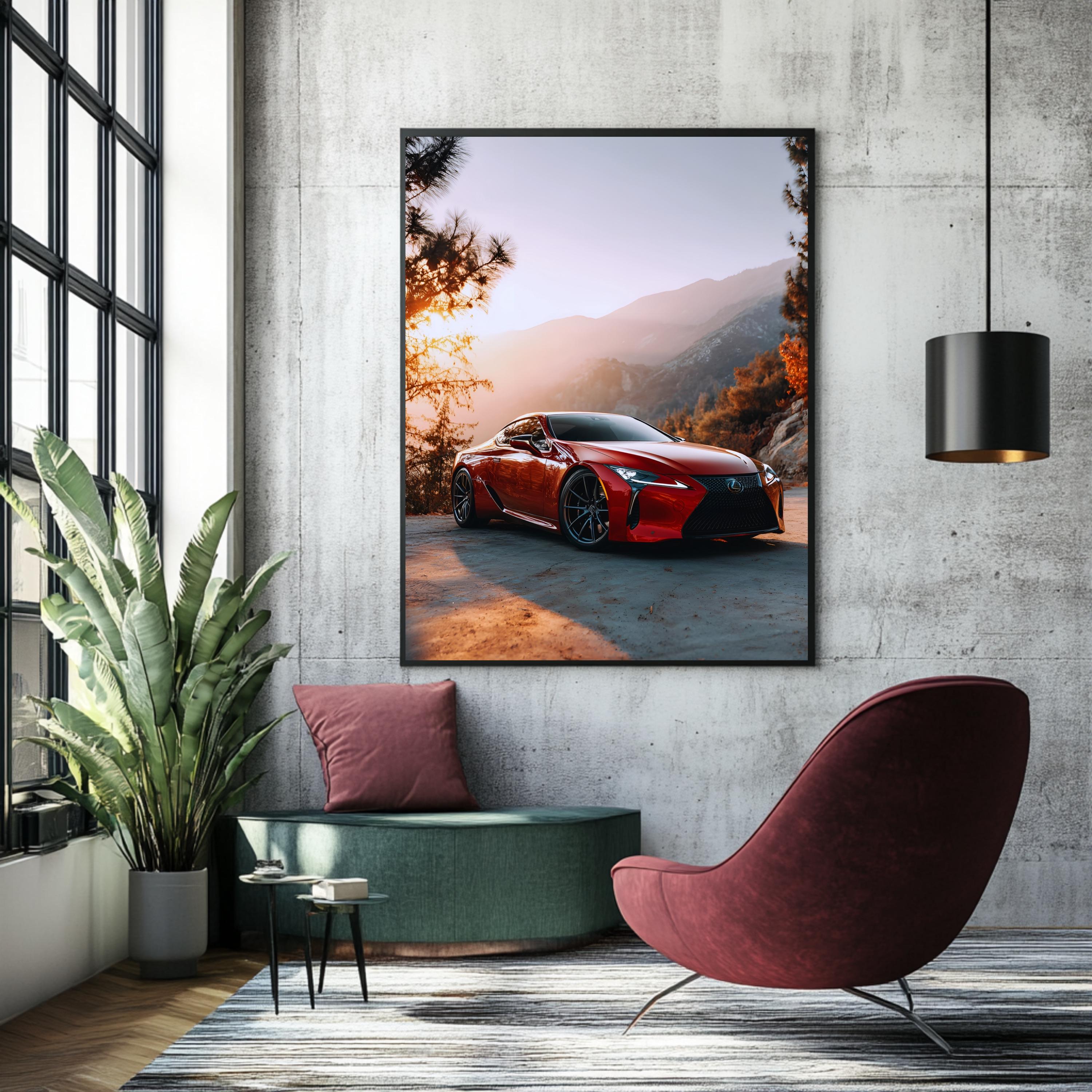 Lexus LC 500 Car Poster, Red Supercar Wall Art (digital Download) - Etsy