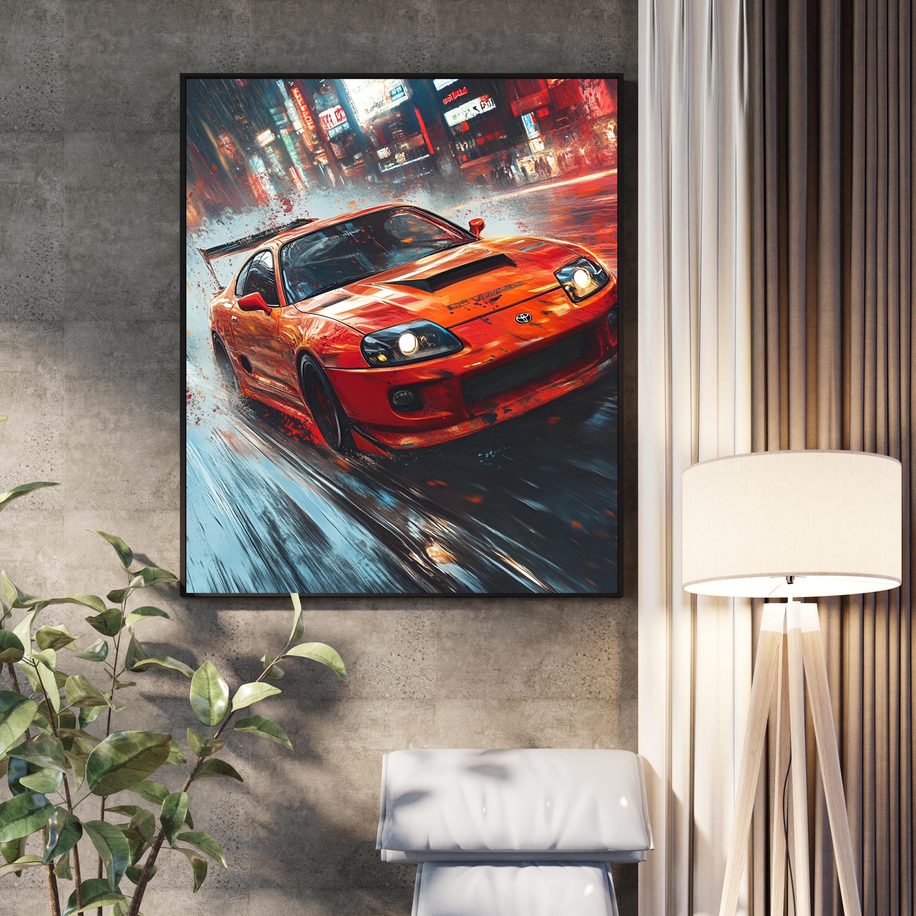 Toyota Supra MK4 Poster, JDM Car Art, Automotive Art, Street Racing ...