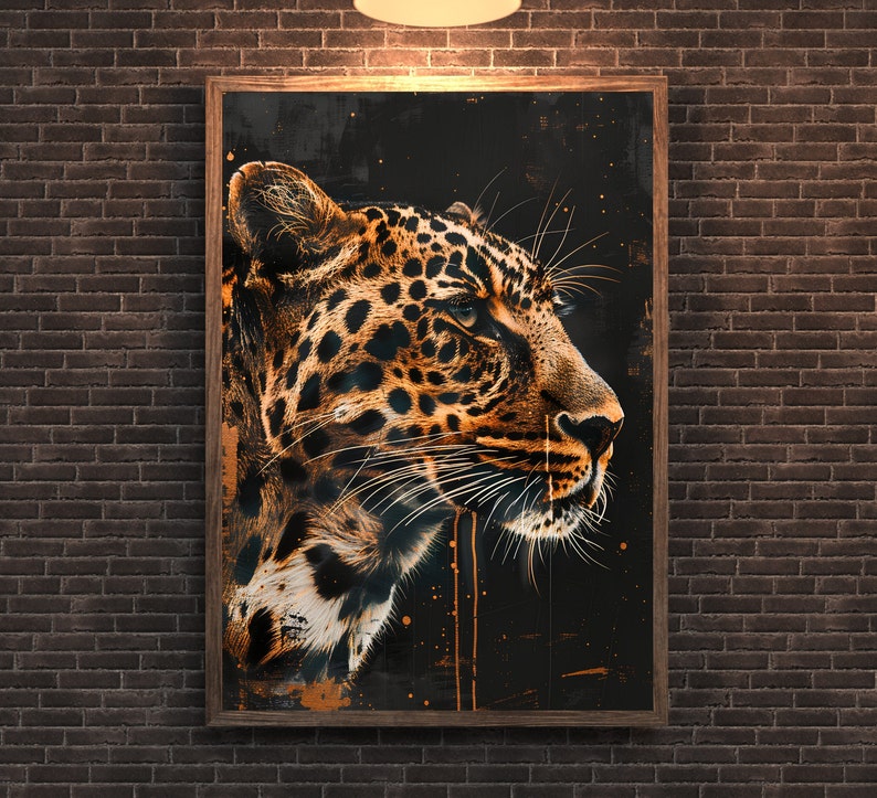 Leopard Portrait Art Print: Wild Animal Home Decor (digital Download ...