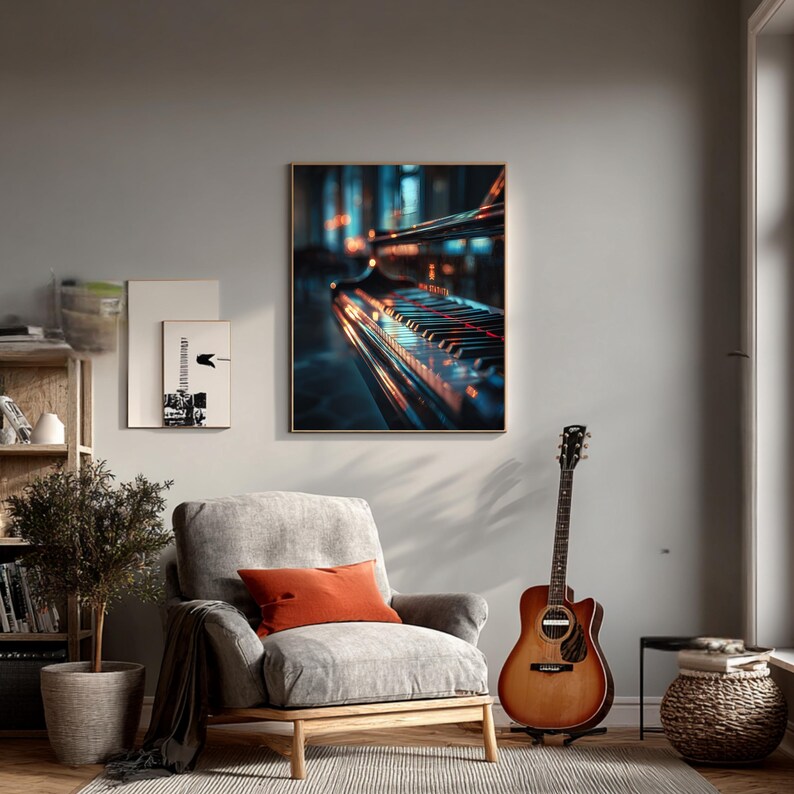 Grand Piano Keys Print: Modern Music Room Art (digital Download) - Etsy