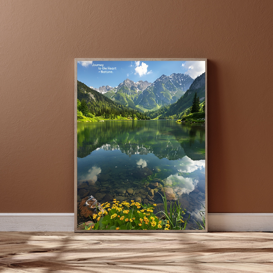 Mountains and Nature Poster, Travel Print, Scenic Mountain View, Green ...