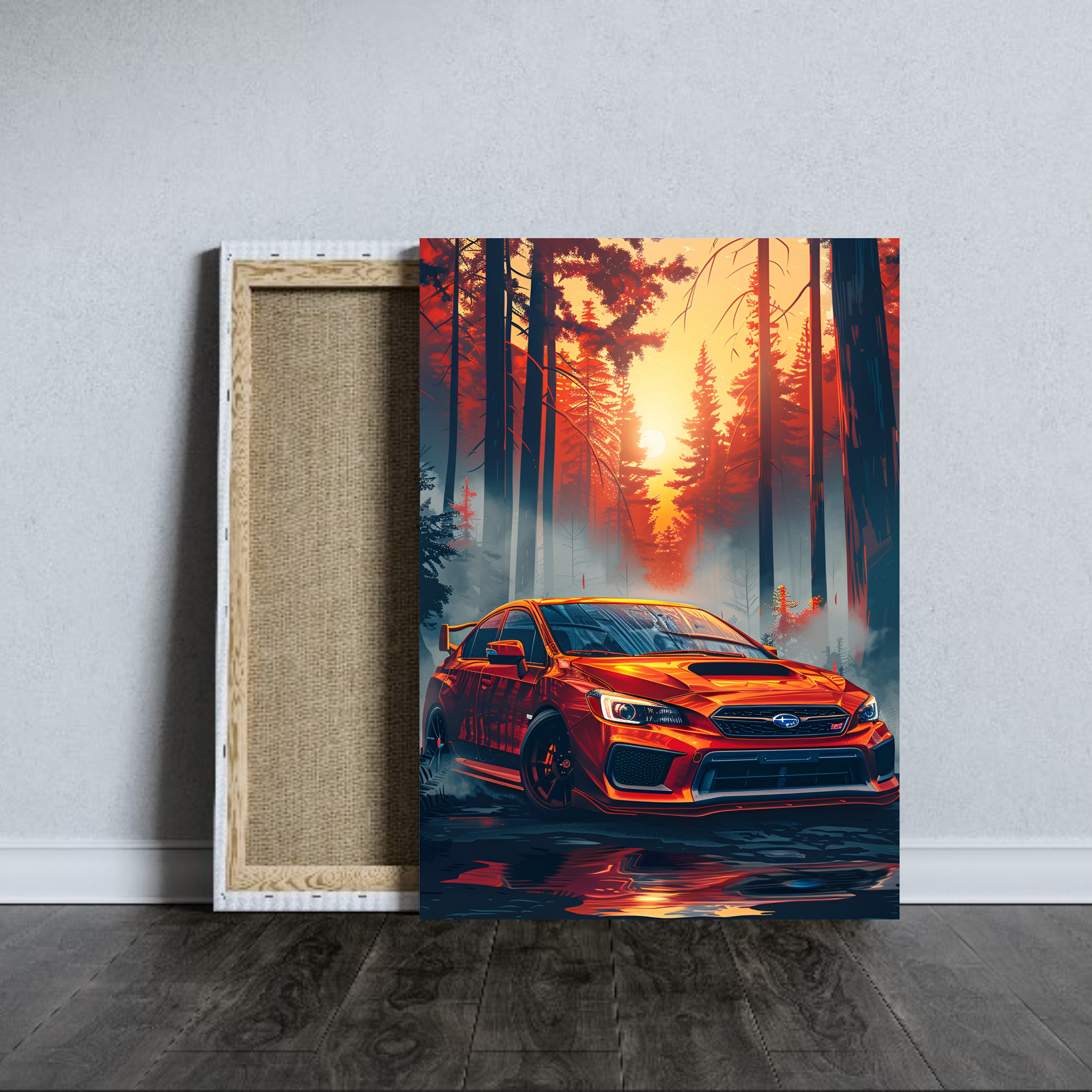 Subaru WRX Poster, Dynamic Sports Car Art, Contemporary Automotive ...
