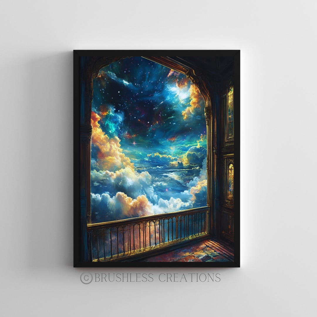 Surreal Galaxy Window Print, Fantasy Sky Home Decor (digital Download ...