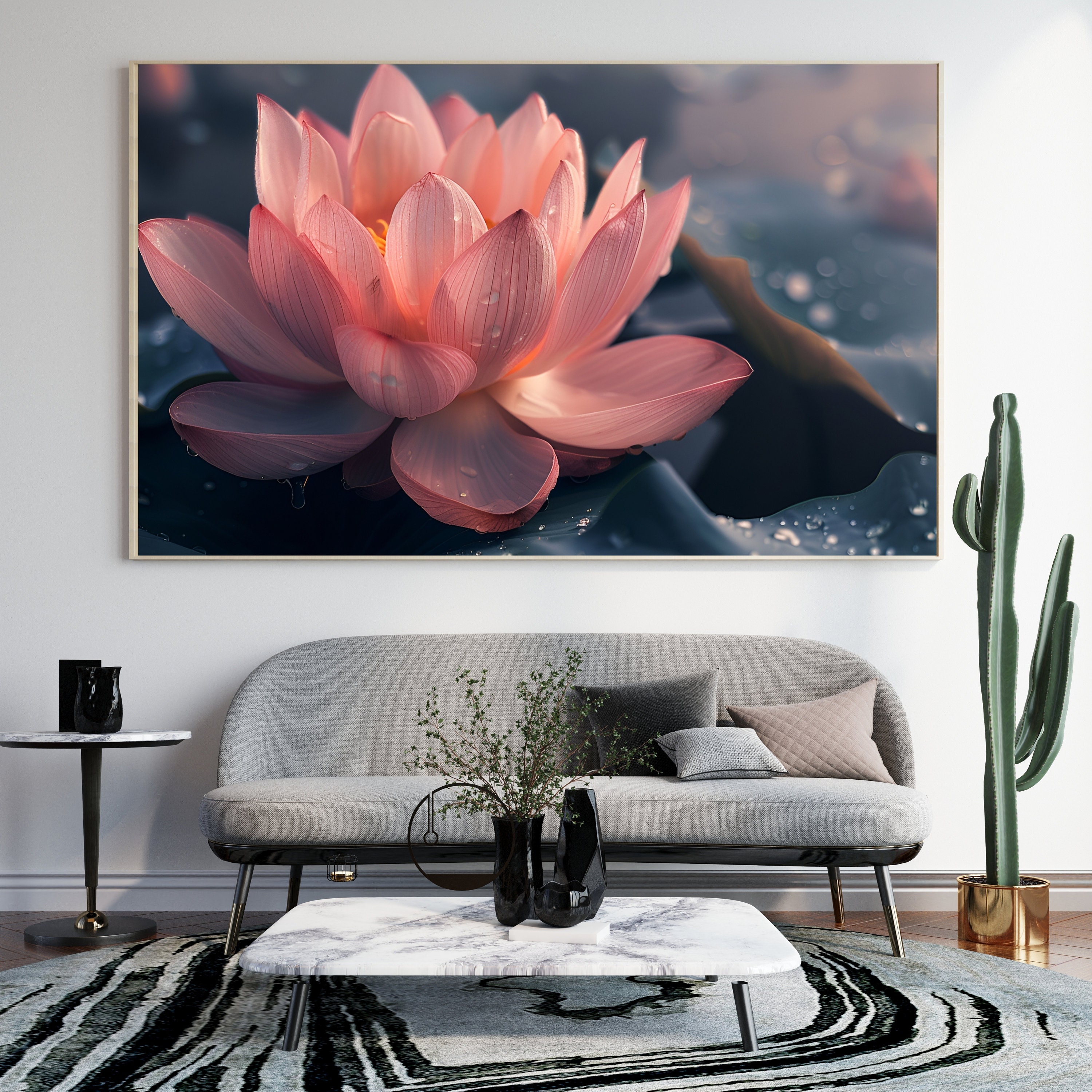 Lotus Flower Poster, Floral Wall Art, Botanical Print, Zen Decor ...