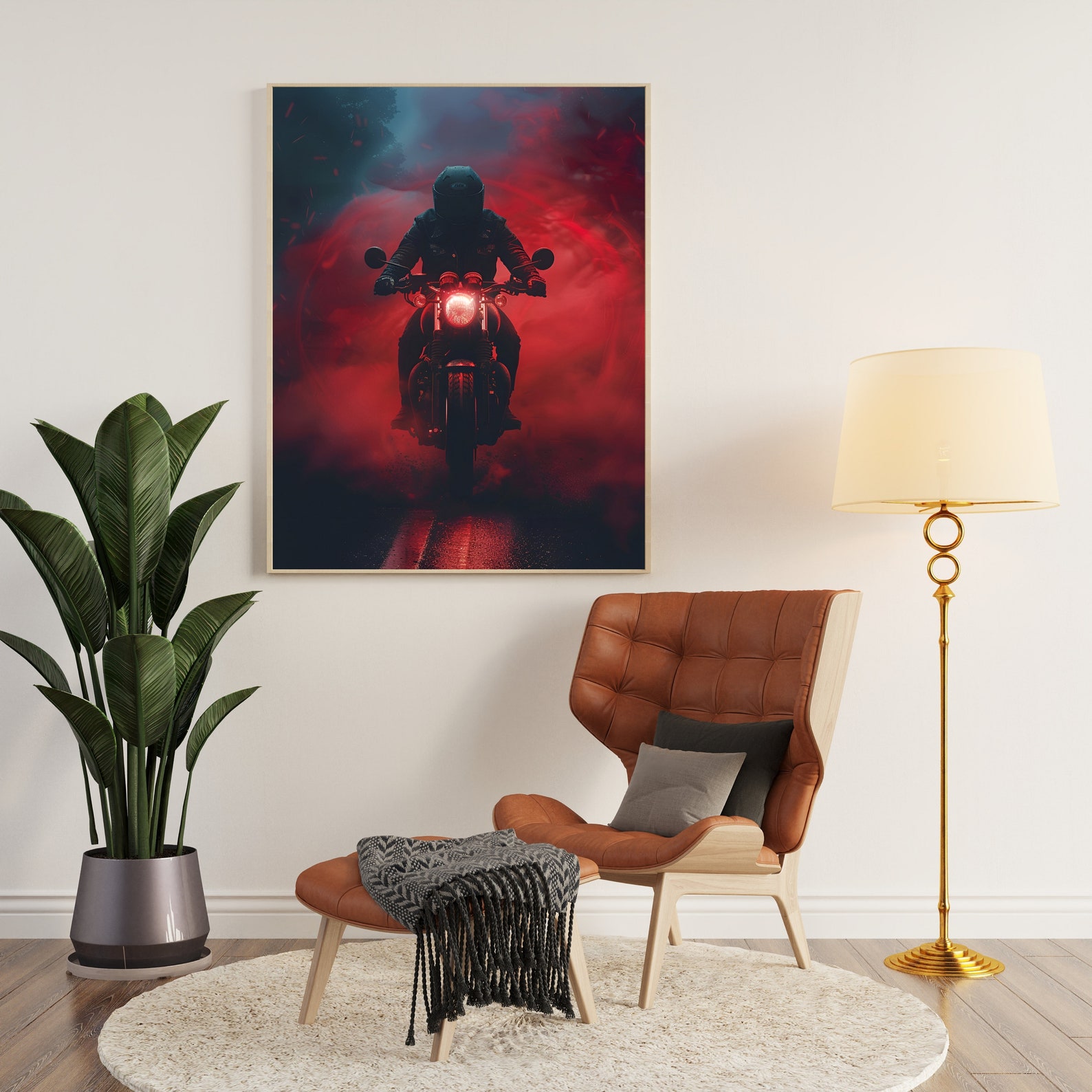 Dark Rider Motorcycle Poster, Black Motorcycle Art, Gift for Motorbike ...
