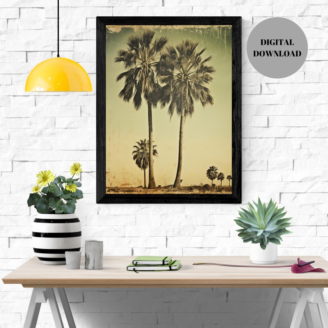 Tropical Photo of Palm Trees, Palm Trees Poster, Nostalgic Paradise ...