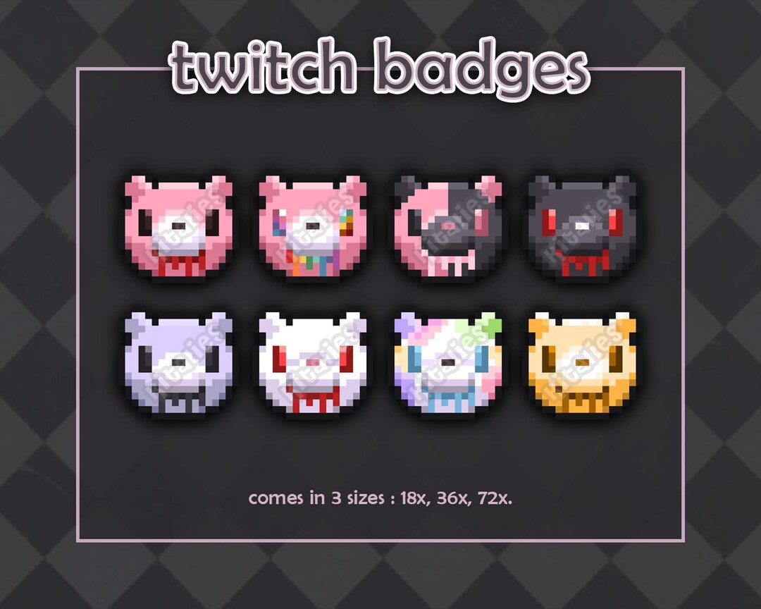 Glum Bear Twitch Sub/bit Badges (8pc) - Etsy