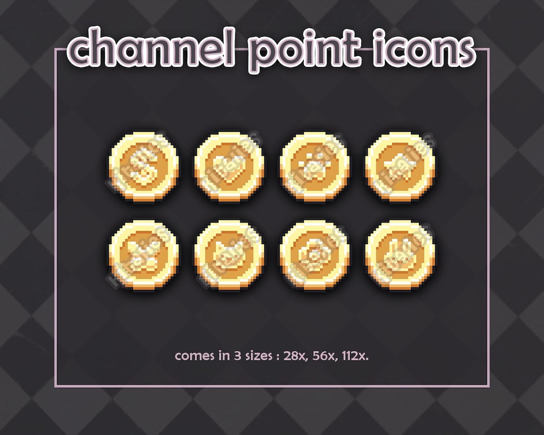 Gold Coin Twitch Channel Point Icons (8pc) // Pixel Art Icons - Etsy